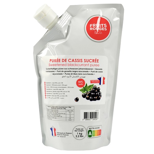Fruits Rouge Blackcurrant Purée 1kg | 90% Fruit | Gourmet Purée