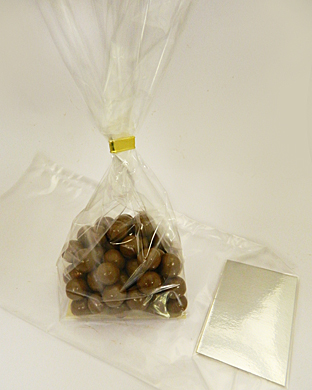 Large Bottom Chocolate Bags with Silver Base – Pack of 100
