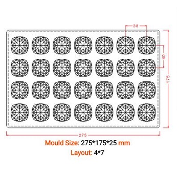 Implast Faceted Round Praline Mould – 28 Cavities