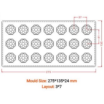 Implast Diamond Praline Mould – 21 Cavities
