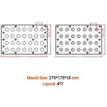 Implast Ø20 Magnetic Truffle Polycarbonate Chocolate Mould – 28 Cavities
