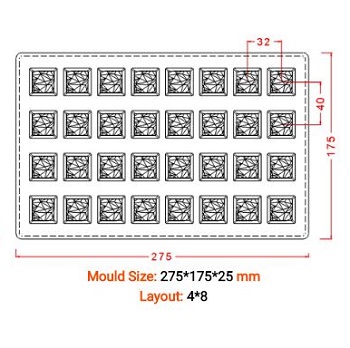 Implast Geometric Praline Mould – 32 Cavities