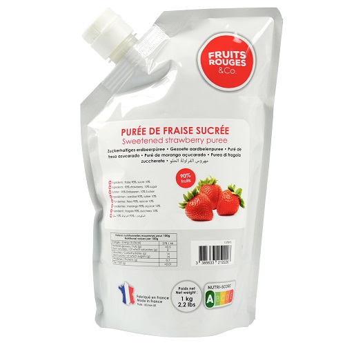 Home Chocolate Factory: Fruits Rouge Strawberry Puree 10% Sugar - 1kg