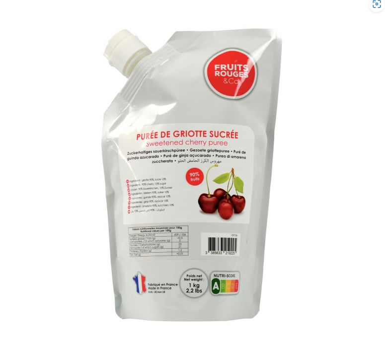 Fruits Rouge Sour Cherry Purée 1kg | 90% Fruit | Ambient Fruit Purée