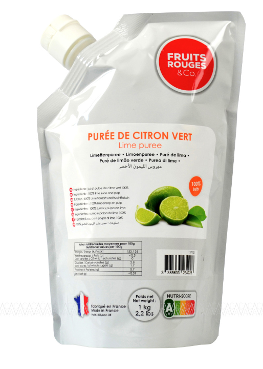Fruits Rouge Lime Purée Sugar Free 1kg | 100% Lime Fruit Purée